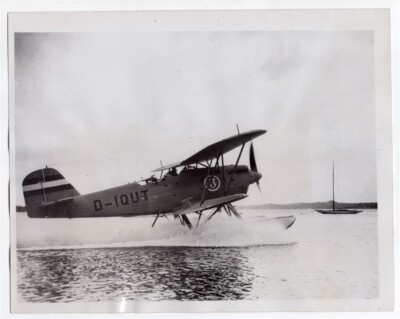 1935 German Heinkel HE-60 D-IQUT Seaplane Taking Off 7x9 Original News ...