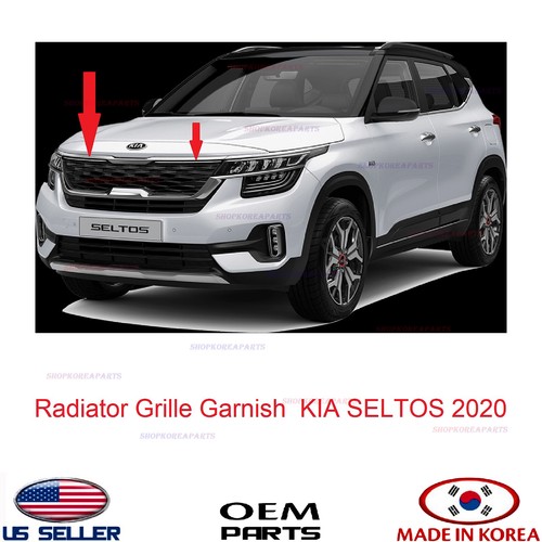 Genuine Front Radiator Grille Trim Bezel Upper Garnish OEM Kia Seltos 2 ...