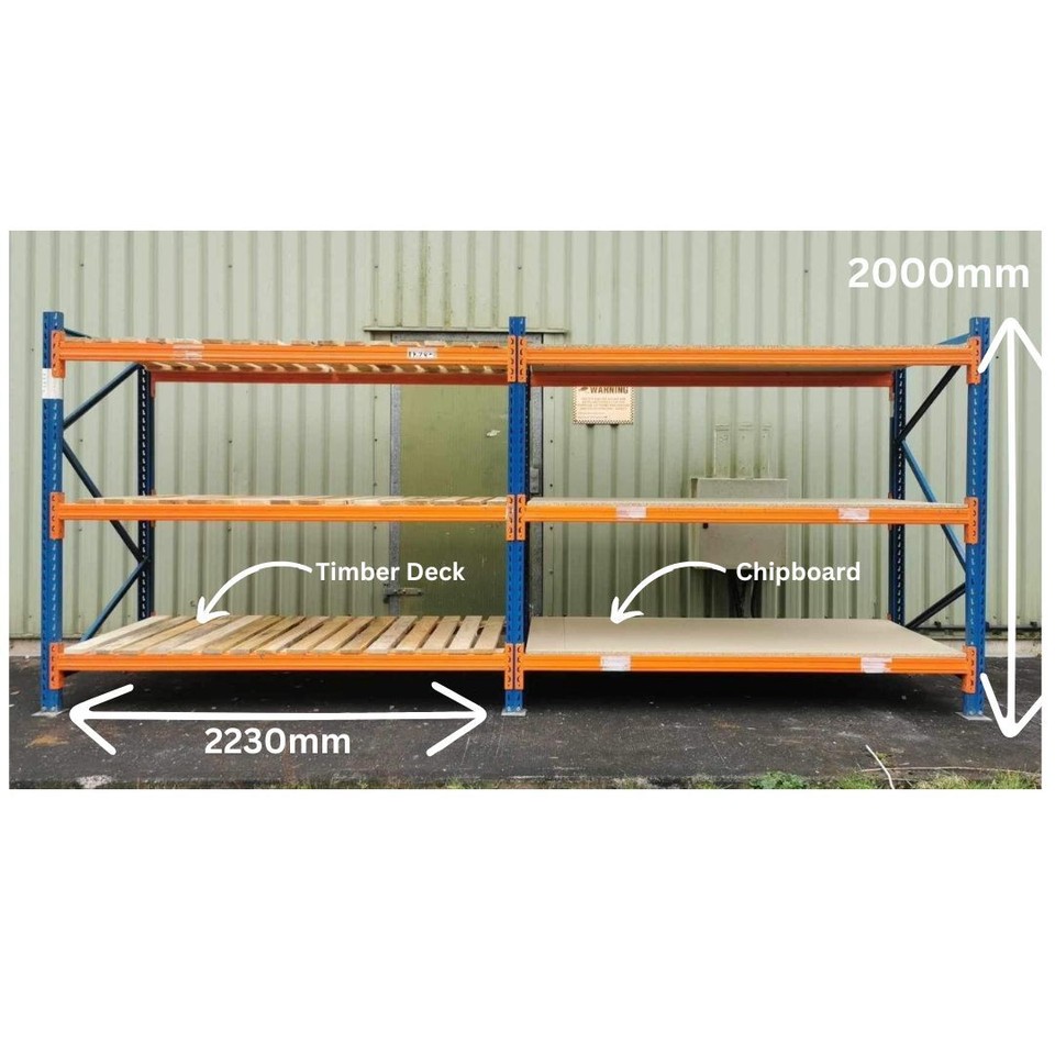 Used STOW Heavy Duty Storage Racking Shelving 2M tall x 1.1M Deep -2-5 ...