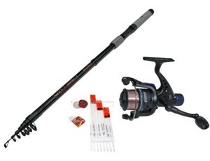 Oakwood Reel & Telescopic 12FT Carbon Fishing Rod With Floats Hooks ...