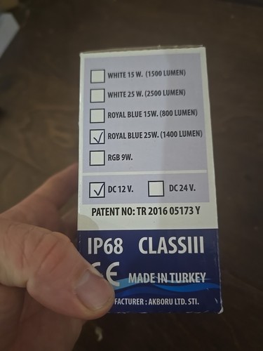 Al Aker Lighting Royal Blue LED Underwater Boat Light, 25W 12V (BRAND ...