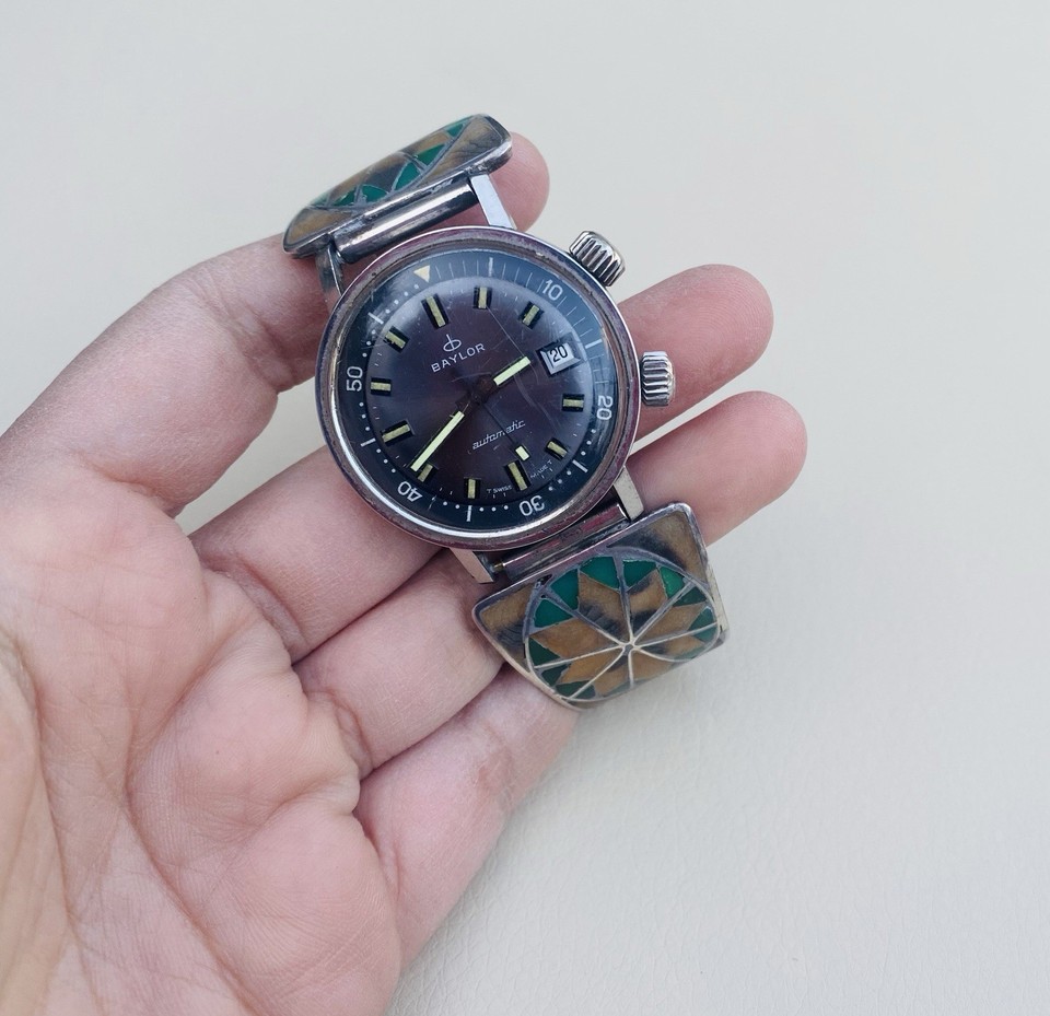 1960's BAYLOR Super Compressor Diver Swiss Made Men's Automatic Watch ...