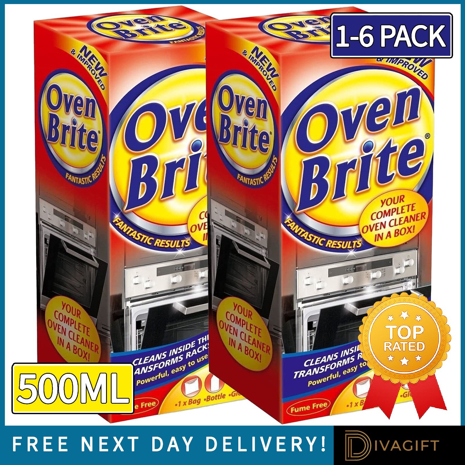 OVEN BRITE OVEN CLEANER SET CLEANS OVEN RACKS GRILL STRONG DEGREASER ...