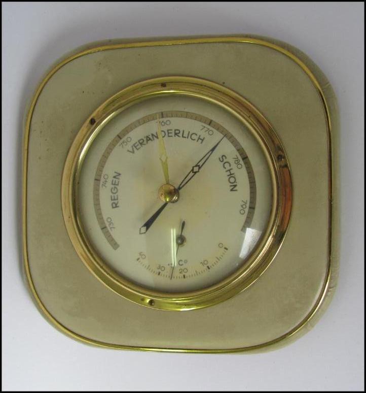 19C. ANTIQUE GERMAN BAROMETER HYGROMETER MARKED | eBay