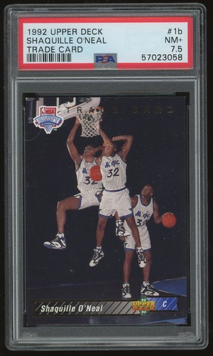 1992 Upper Deck Trade Card Shaquille O'Neal Rookie #1b PSA 7.5 - Magic ...