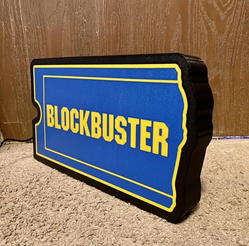 Light Up Blockbuster Video Decoration Sign Extra Large XXL 14” Wide | eBay