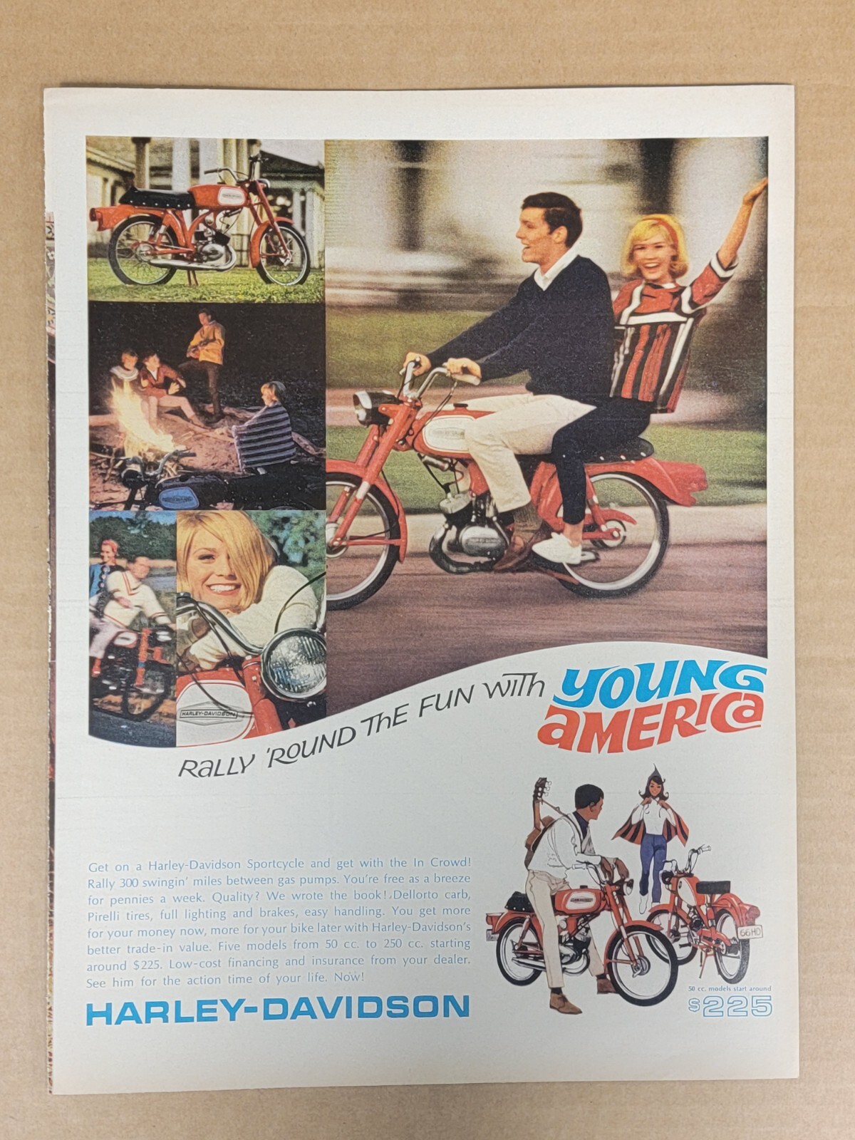 Vintage 1966 Harley Davidson 50 CC Motorcycle Print Ad Advertisement | eBay