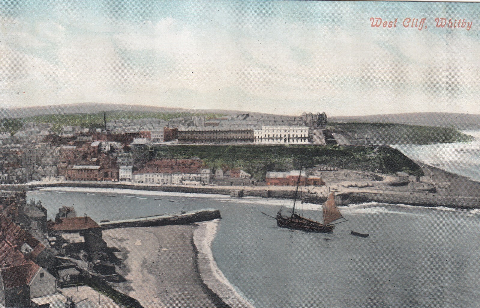 Postcard - Whitby - West Cliff (Valentine's) | eBay UK