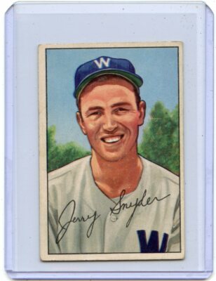 1952 BOWMAN BASEBALL HI #246 JERRY SNYDER, WASHINGTON SENATORS, 042219 ...