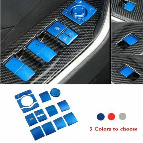 14X Blue Aluminum Window Lift Switch Button Panel Trim For Toyota RAV4 ...