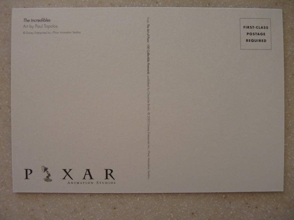 Disney: The Art Of Pixar Postcard THE INCREDIBLES - Art Image Family ...