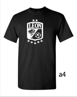 club leon fc playera algodón cotton t-shirt black/white | eBay