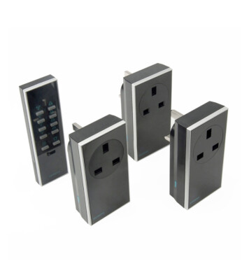 JSJSLW301BLK LightwaveRF 3x On/off Light Socket & Remote Kit Siemens ...
