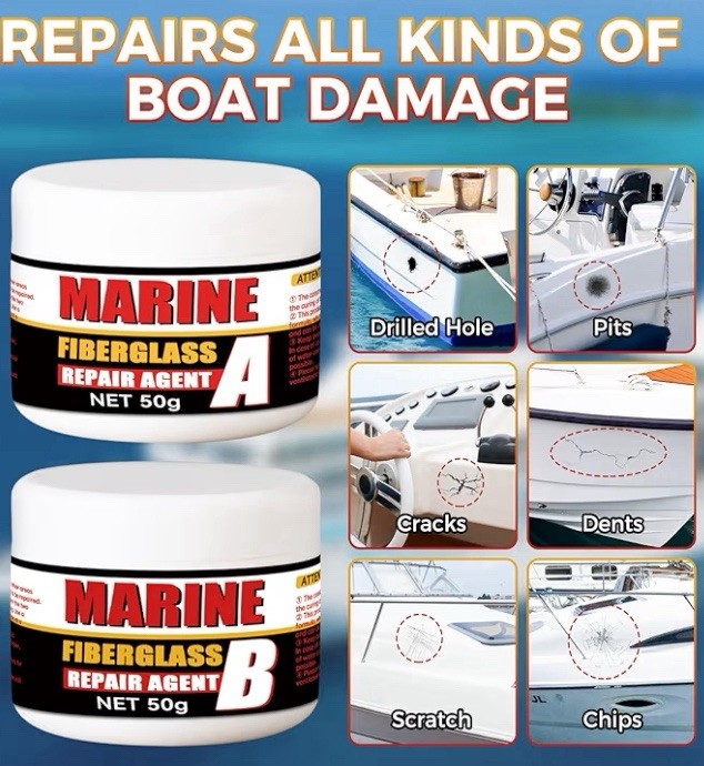 Marine Fiberglass Repair Kit for Boats, Gel Coat Repair Kit Boat Color ...
