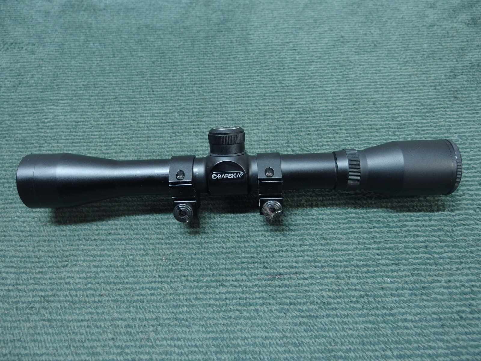 BARSKA PLINKER-22 - 4X32MM RIFLE SCOPE - DUPLEX - W/ .22 RINGS ...