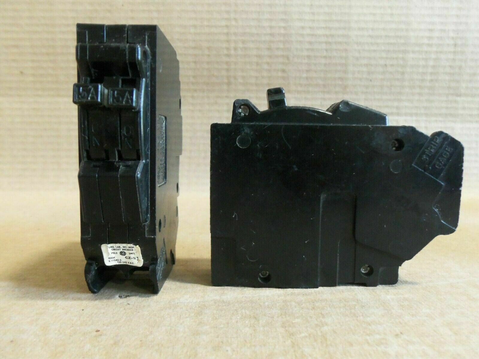 GE TR TR1515 2 Pole 15/15 Amp 120/240V TANDEM Circuit Breaker | eBay