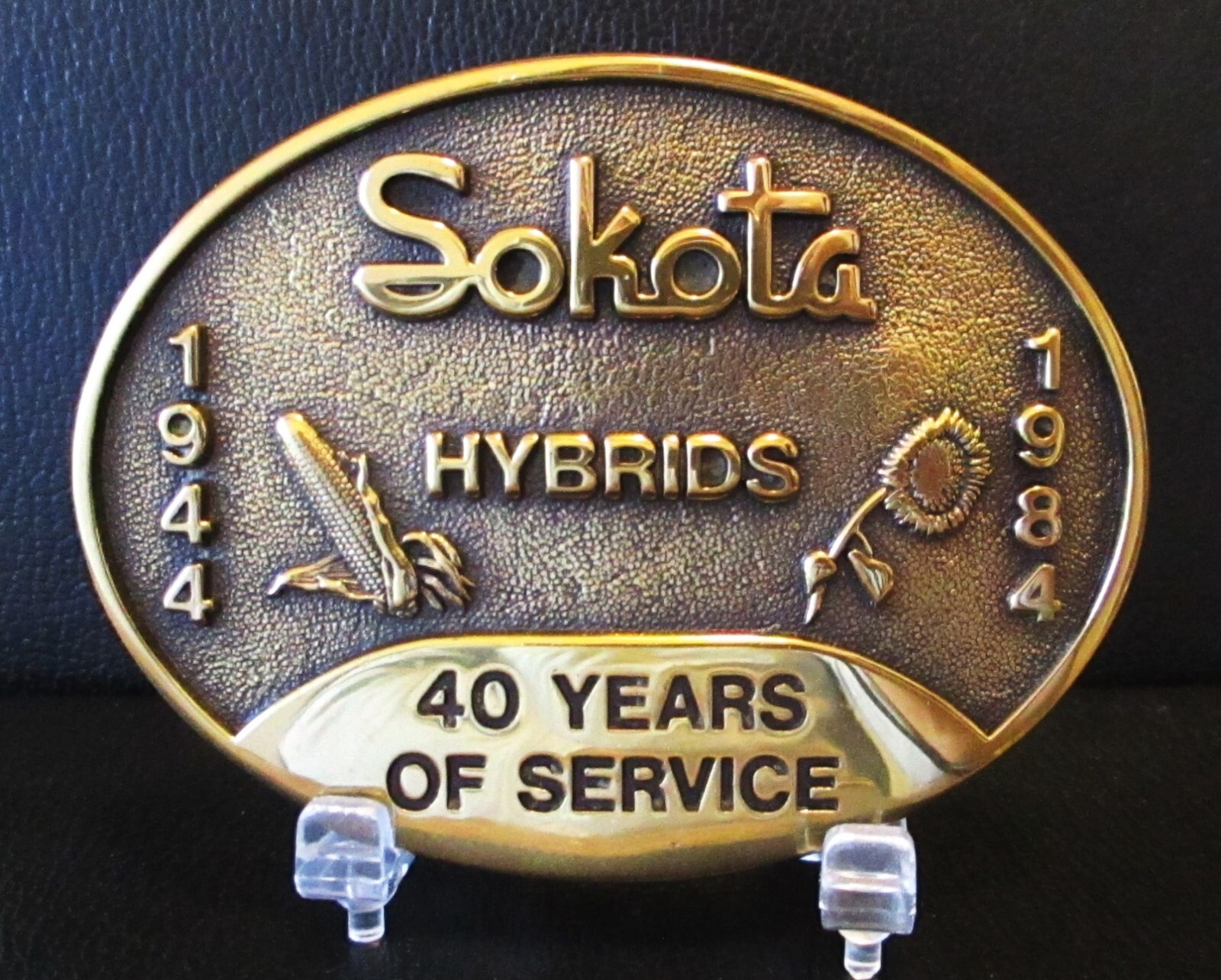 Sokota Hybrid Seeds 40 Years of Service Anniversary 1984 Solid Brass ...