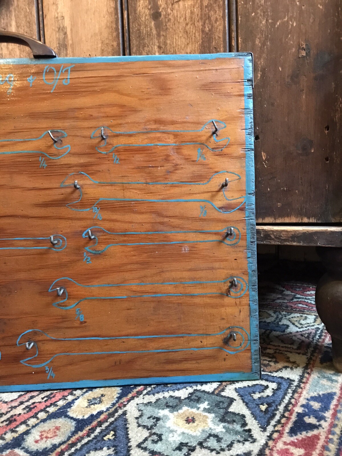 Vintage Mid 20th Century Mechanics Spanner Shadow Tool Board Rack Sign ...