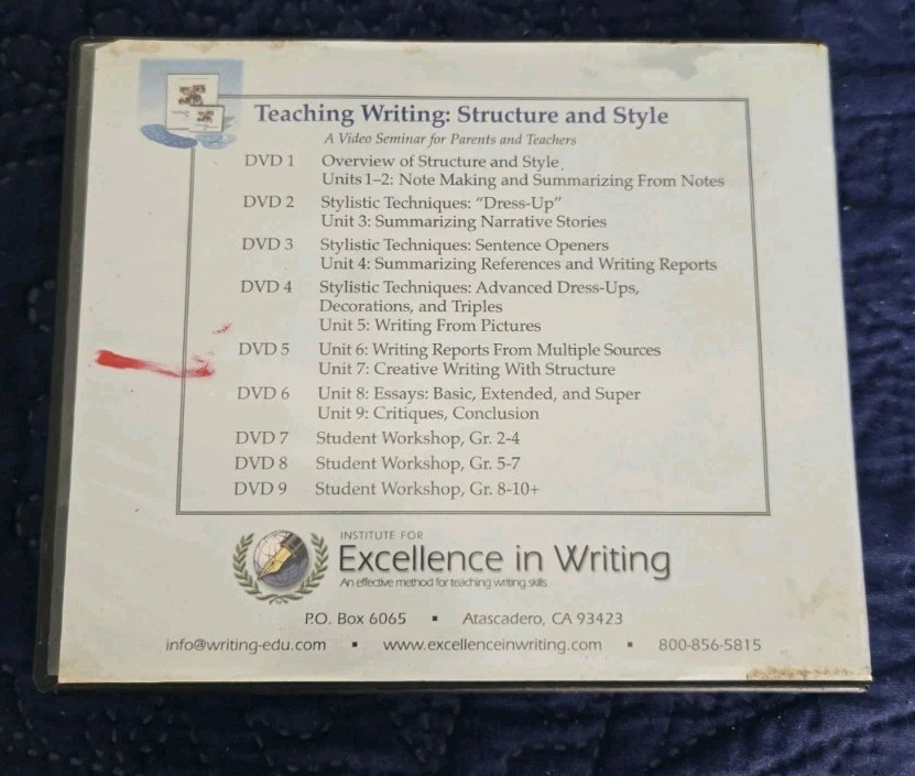 IEW-Teaching Writing: Structure and Style Workbook Binder & DVD Set ...