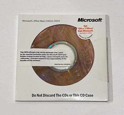 Genuine Microsoft Software Office Basic Edition 2003 with Product Key ...