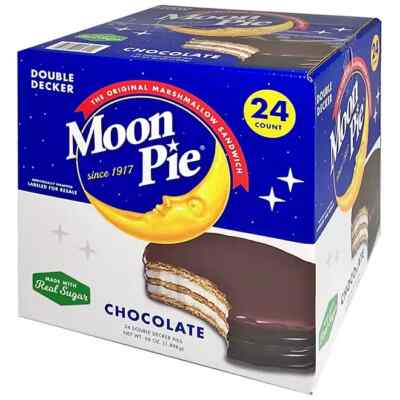 MoonPie Chocolate Double Decker Pie, Snacks Moon Pie 2.75 oz., 24 ct ...