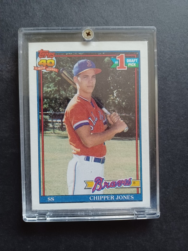 1991 Topps CHIPPER JONES Rookie Card #1 Draft Pick! Excellent condition ...