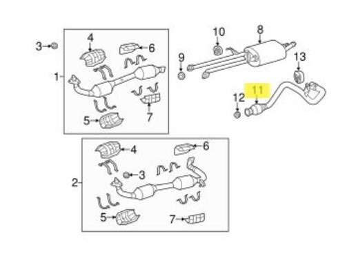 TOYOTA GENUINE Tundra DOUBLE CAB REAR EXHAUST SYSTEM TAIL PIPE 17430 ...