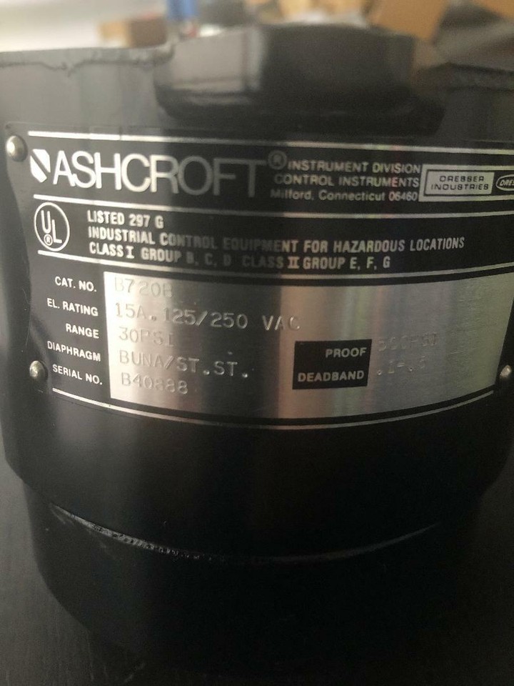 Ashcroft B720B Pressure Switch | eBay