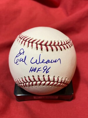 EARL WEAVER AUTOGRAPHED SIGNED MAJOR LEAGUE BASEBALL OML "HOF 96" MLB ...