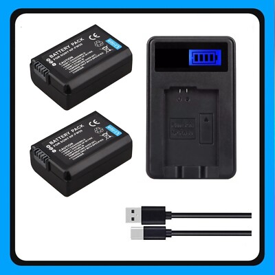 2x NP-FW50 Battery 2.8Ah & Charger for Sony Alpha A3000 A3500 A6000 ...