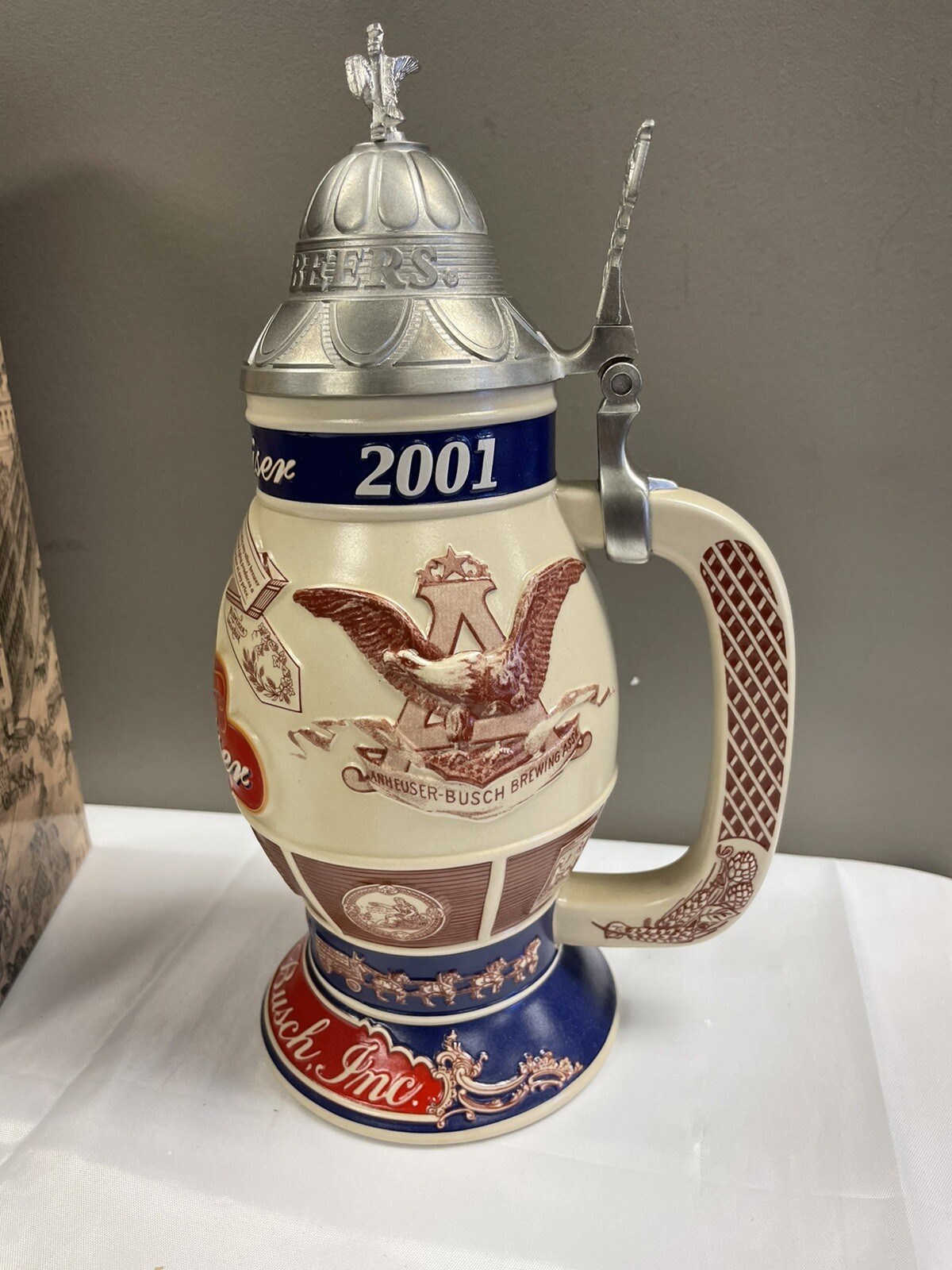 Budweiser 1876-2001 125th Anniversary Beer Stein w/ Box + COA CS496 | eBay