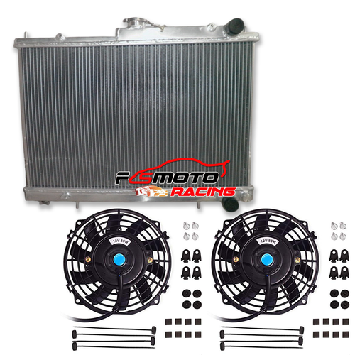 Aluminum Radiator+FANS for Nissan Skyline R33 R34 GTR GTST RB25DET ...
