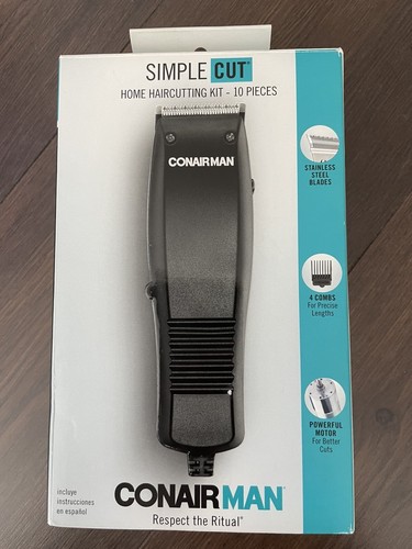 BRAND NEW Conair Man Simple Cut 10 Piece Home Haircutting Kit Clippers ...
