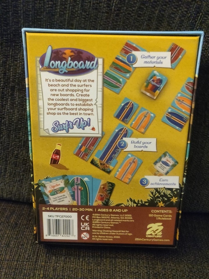 Longboard Card Game by Reiner Knizia and 25th century games includes ...