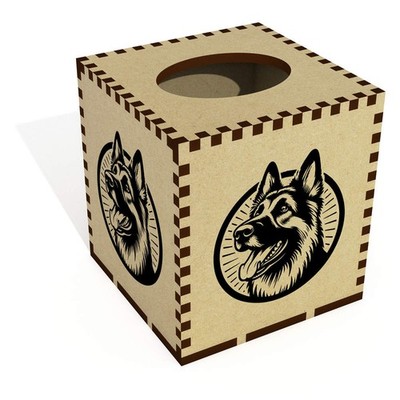 Square 'Happy German Shepherd Dog' Wooden Tissue Box Cover (TB00066975 ...