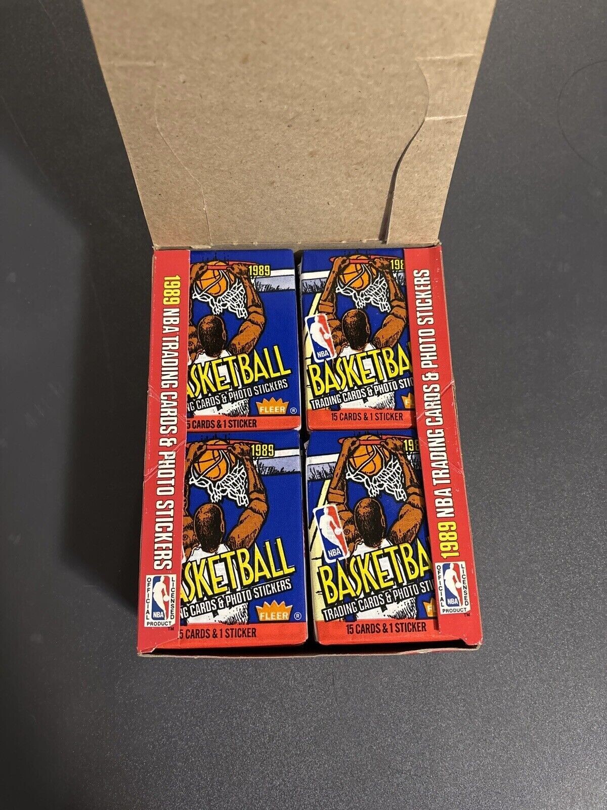 1- BOX 1989 FLEER BASKETBALL WAX BOX 36 UNOPENED PACKS MICHAEL JORDAN ...