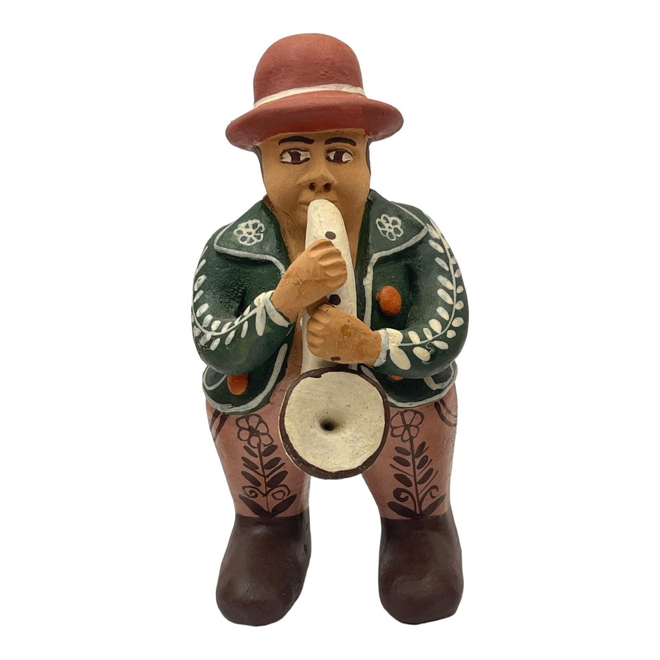 Authentic 5" Perúvian Statues 3 Figures Playing Instruments | eBay