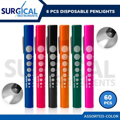 Disposable Penlights Diagnostic ENT Emergency Medical - Assorted Colors ...
