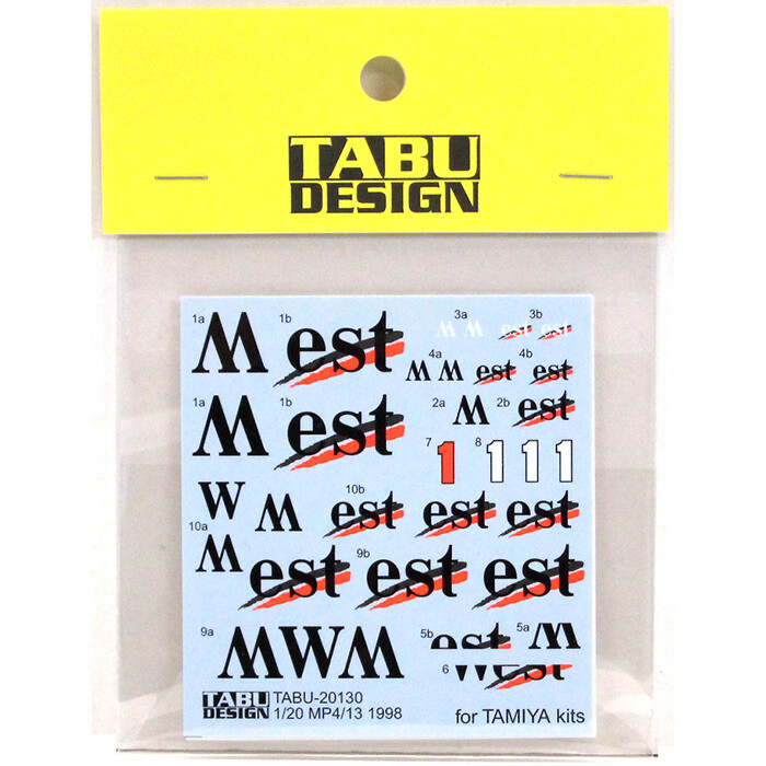 Tabu Design Decal McLaren MP4/13 Option Decal 1/20 Decal | eBay