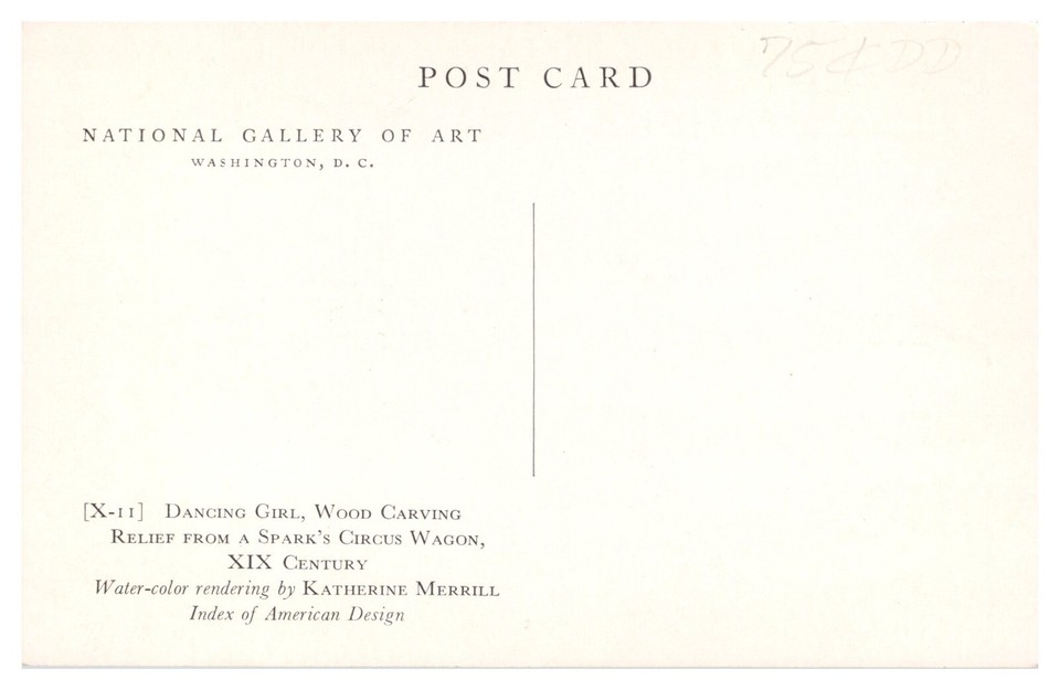 Dancing Girl Wood Carving Relief by Katherine Merrill Postcard National ...