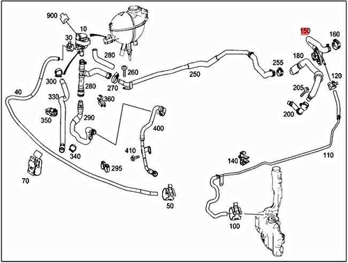 Genuine MERCEDES Cls C218 S212 W212 Feed to heat exchanger Hose ...