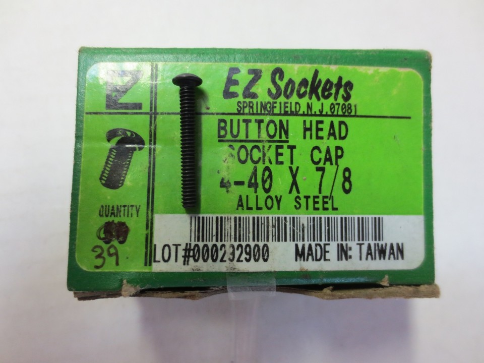 Ez Sockets 4-40 x 7/8 | Socket Head Button Screws (Box of 39) | eBay