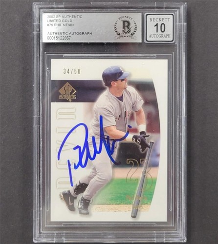 Phil Nevin signed 2002 SP Authentic Gold #79 card autograph /50~ BAS ...