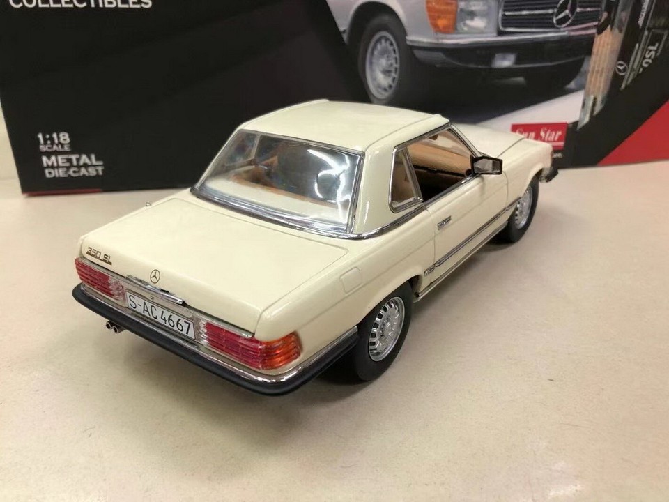 SunStar 1/18 Scale Mercedes Benz 350 SL Ivory Diecast car Model Toy ...