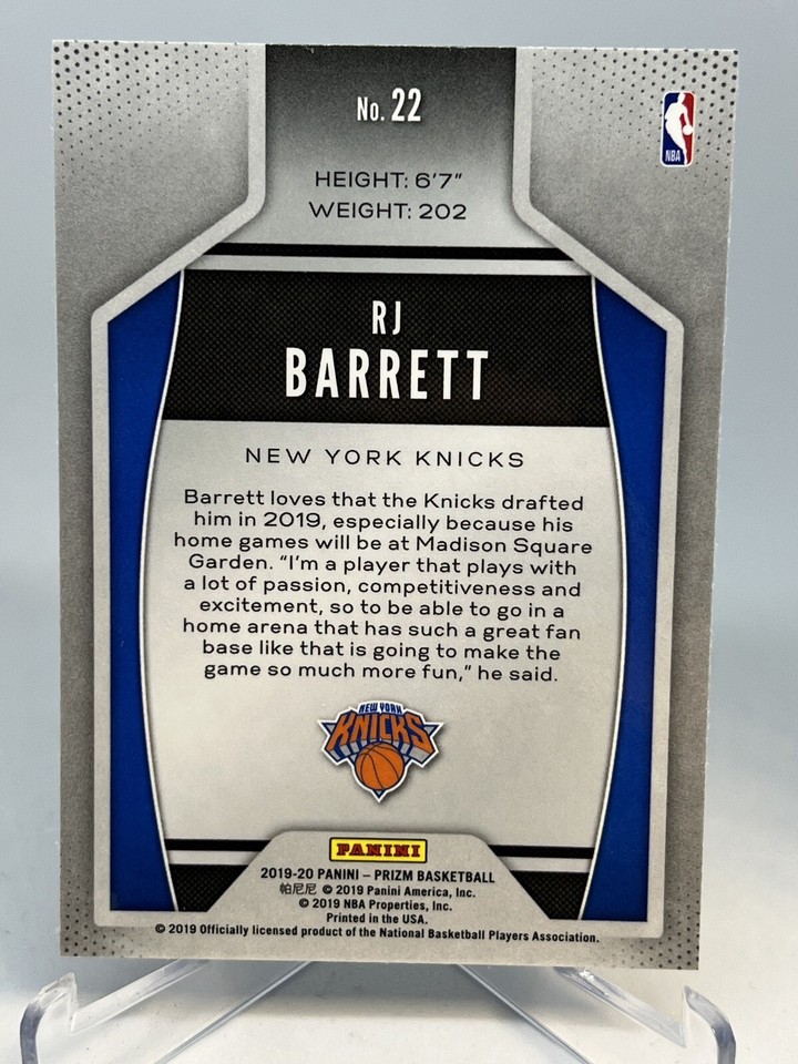 2019-20 Panini Prizm Instant Impact RJ Barrett #22 Rookie RC | eBay