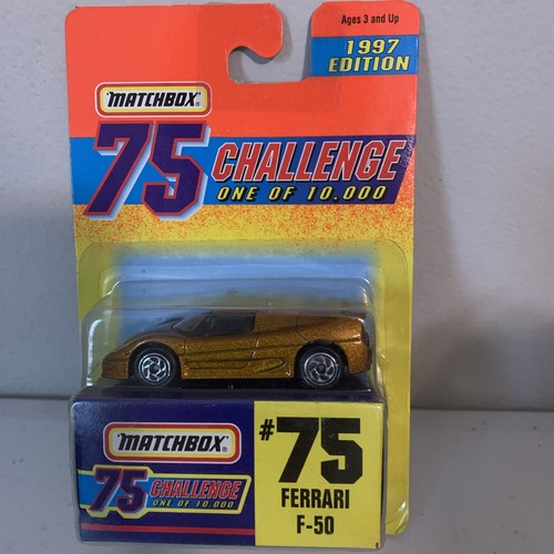 Matchbox 75 Challenge, #75, FERRARI F-50 1 of 10000, Dated 1996, Gold ...