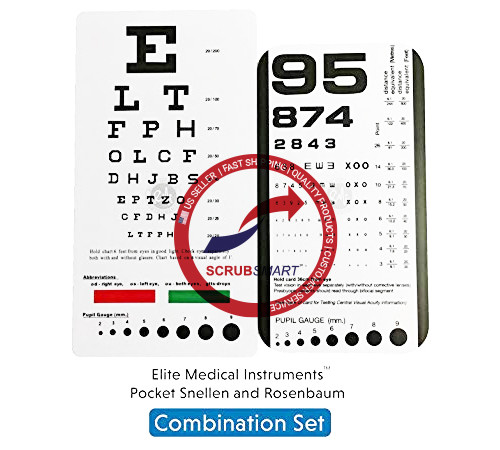 Snellen Rosenbaum Pocket Eye Exam Test Charts 2 Piece Set EC PSR Snellen Rosenbaum Pocket Eye Exam Test Charts 2 Piece Set EC PSR