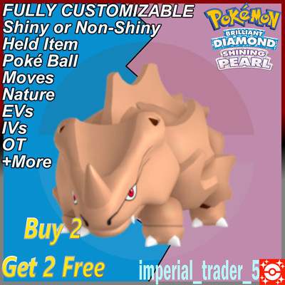 Pokemon Brilliant Diamond & Shining Pearl Shiny Rhyhorn 6IV ...