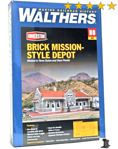 Walthers HO Scale ~ New 2025 ~ Brick Mission-Style Santa fe ~ Kit ~ 933 ...