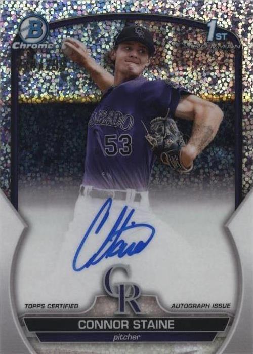 2023 Bowman Chrome - Prospect Autographs Connor Staine #CPA-CSE Speckle ...
